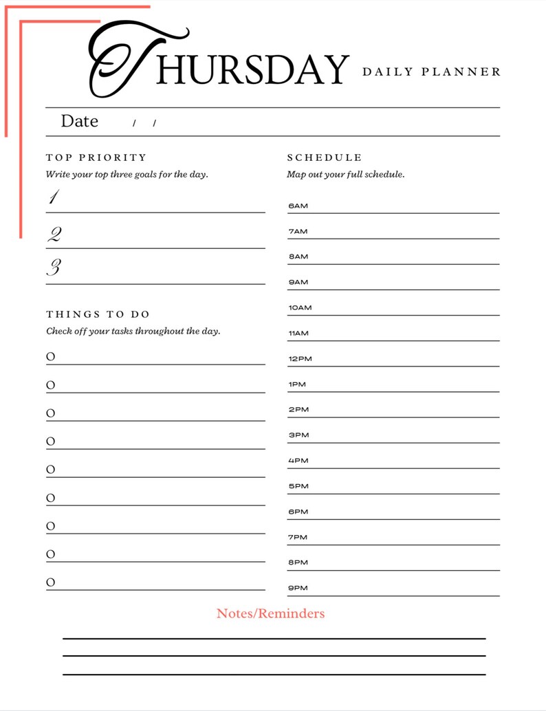 Printable Weekly Planner, Downloadable Planner, Weekly Schedule Planner ...