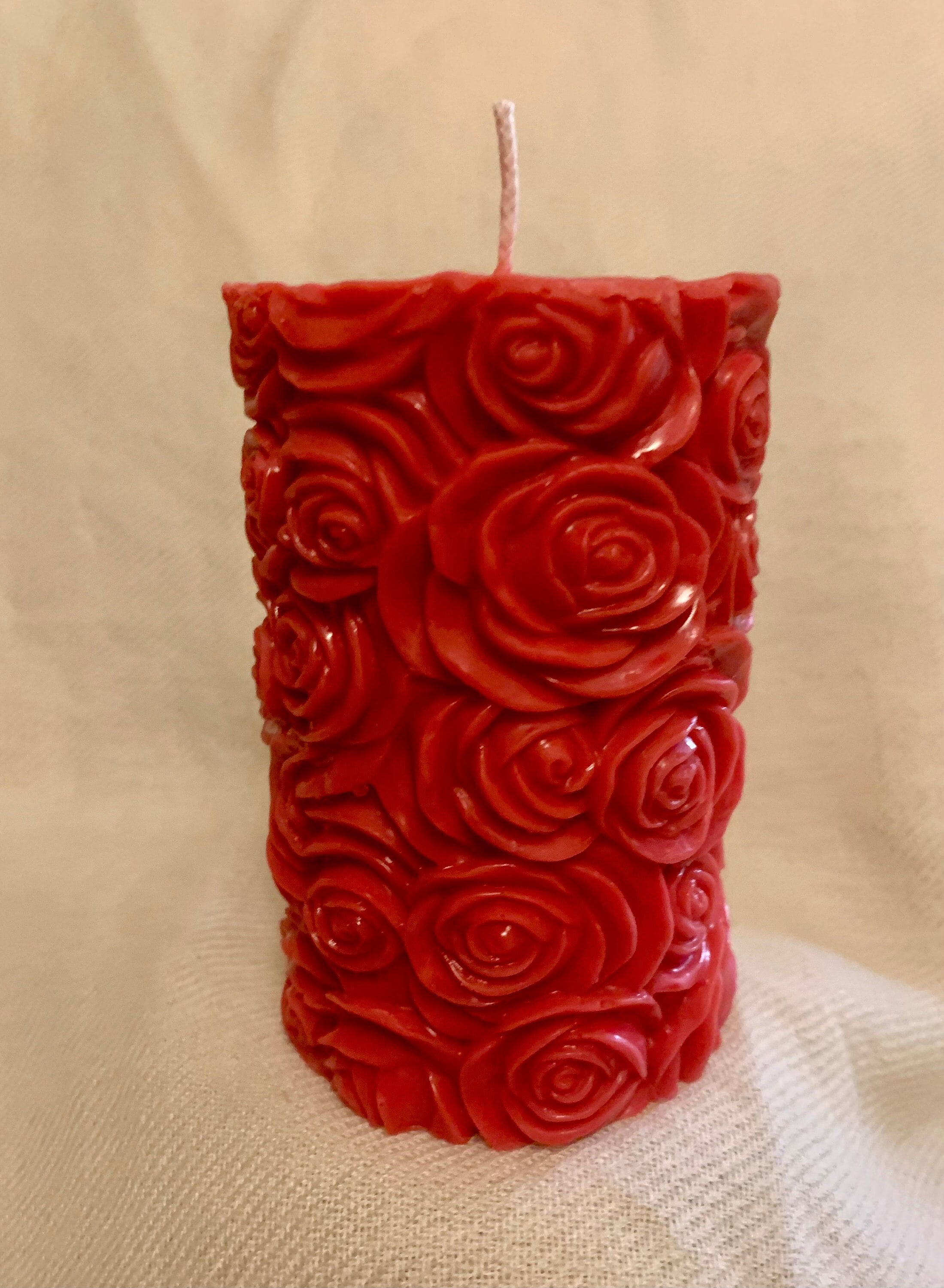 Red Rose Scented Candle | Hand-poured Soy Wax Floral Home Decor - Etsy