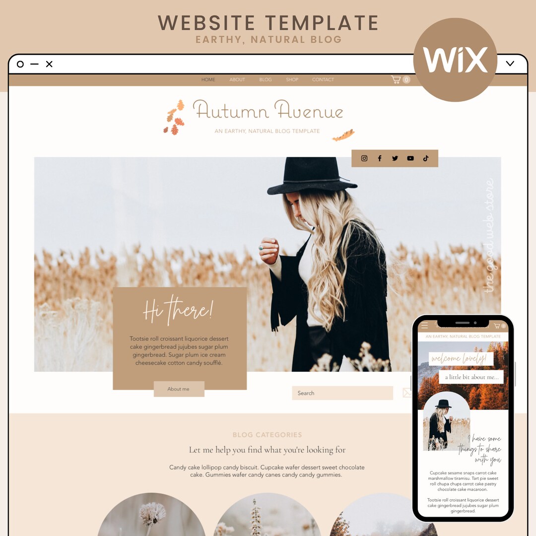 WIX Blog Template - Website Design - WIX Template - Blogger Template ...