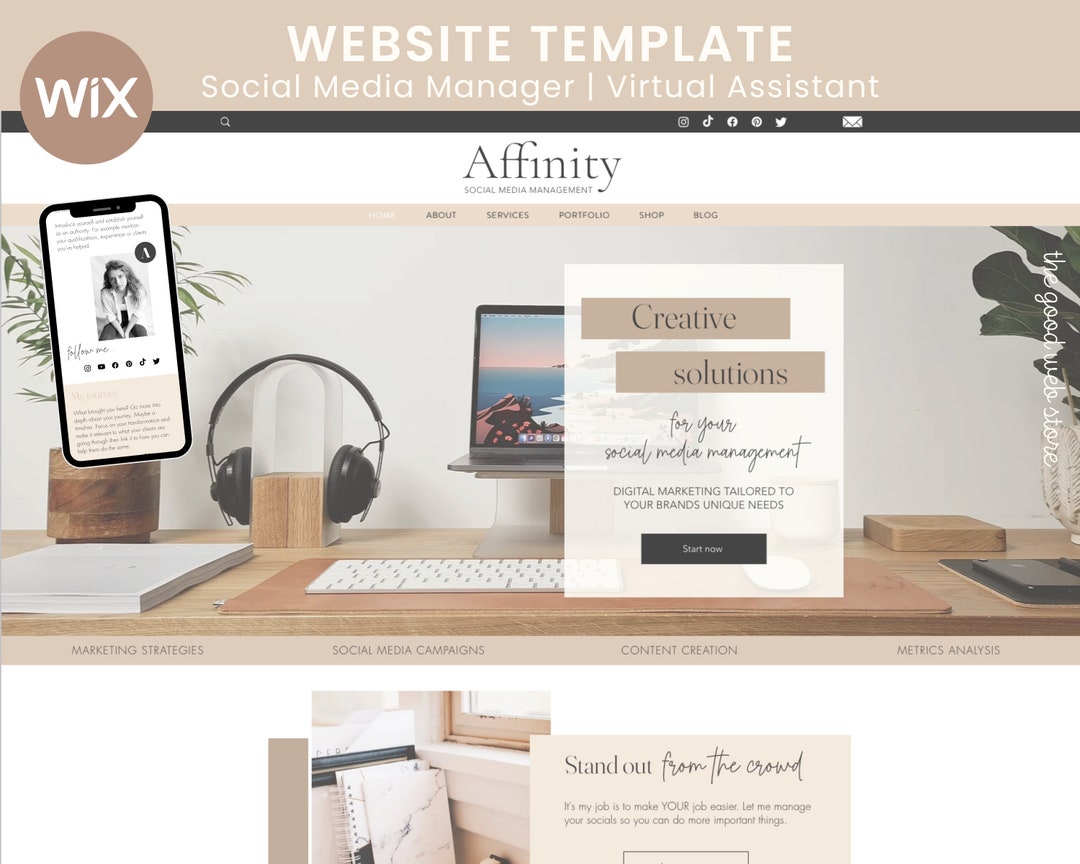 WIX Website Template - Social Media Manager - WIX Web Design - Small ...