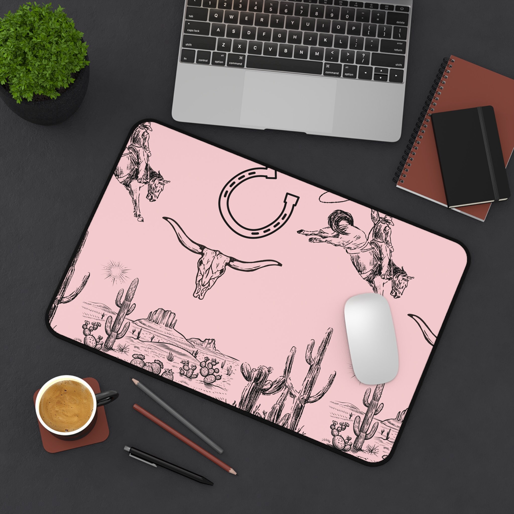 Pink Cowboy Western Wild West Design Desk Mat - Etsy