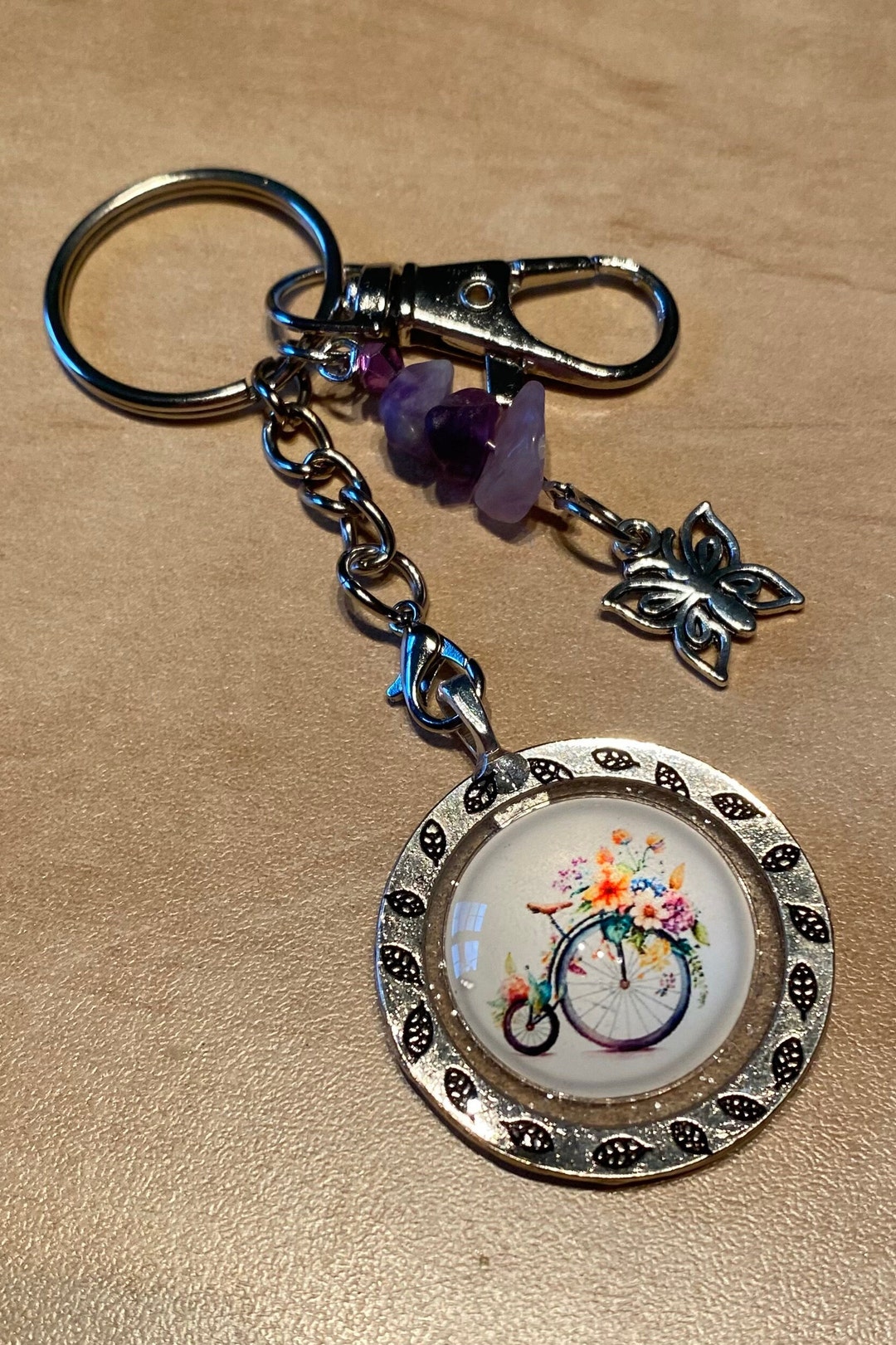 Flower Tricycle Key Ring - Etsy