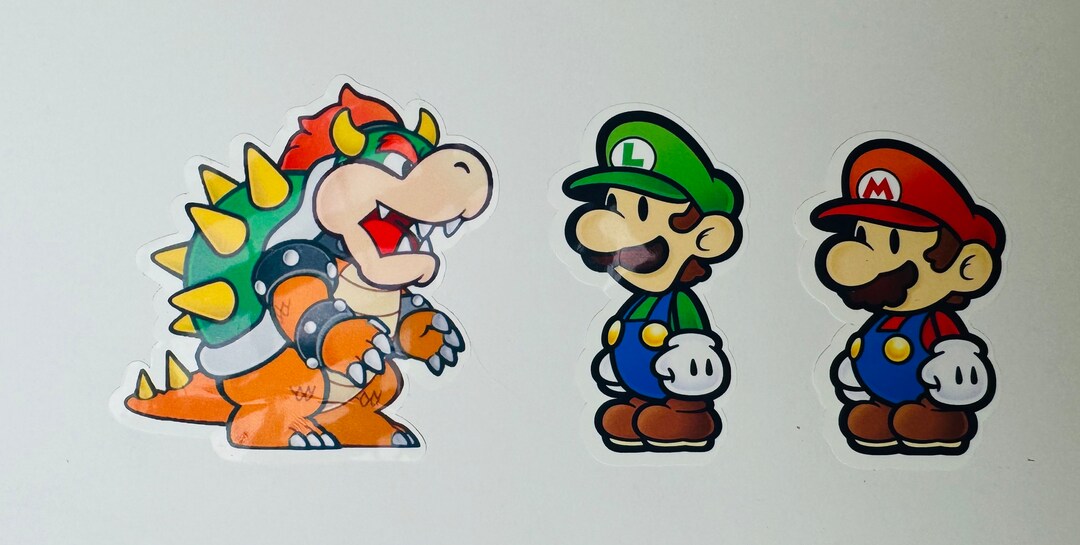 Handmade Bowser, Mario and Luigi 3 Pack of Stickers - Etsy