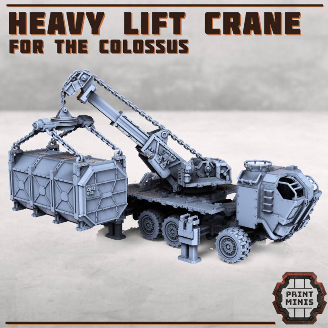 SET Truck Tank Colossus With Crane With Container by Print Minis - Etsy