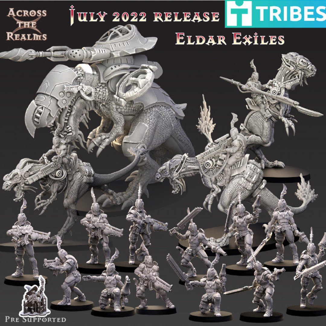 Set of Eldar Exiles Dinosaurs 32mm by Across the Realms - Etsy