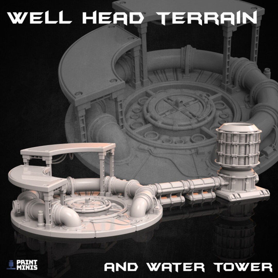 Desert Well Terrain With Water Tower by Printminis 28 Mm Heroic Scale ...