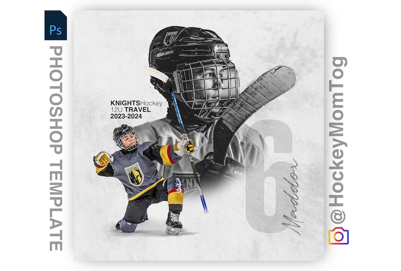 Sports Player Poster Photoshop Template - Etsy