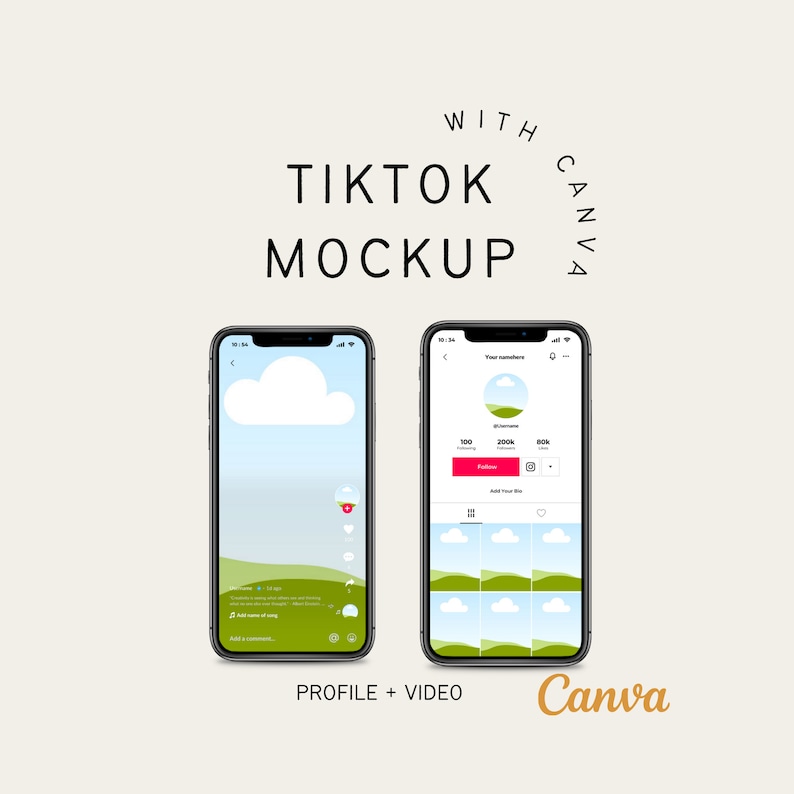 Tiktok Mockup Template: Editable Canva Content (digital Download) - Etsy