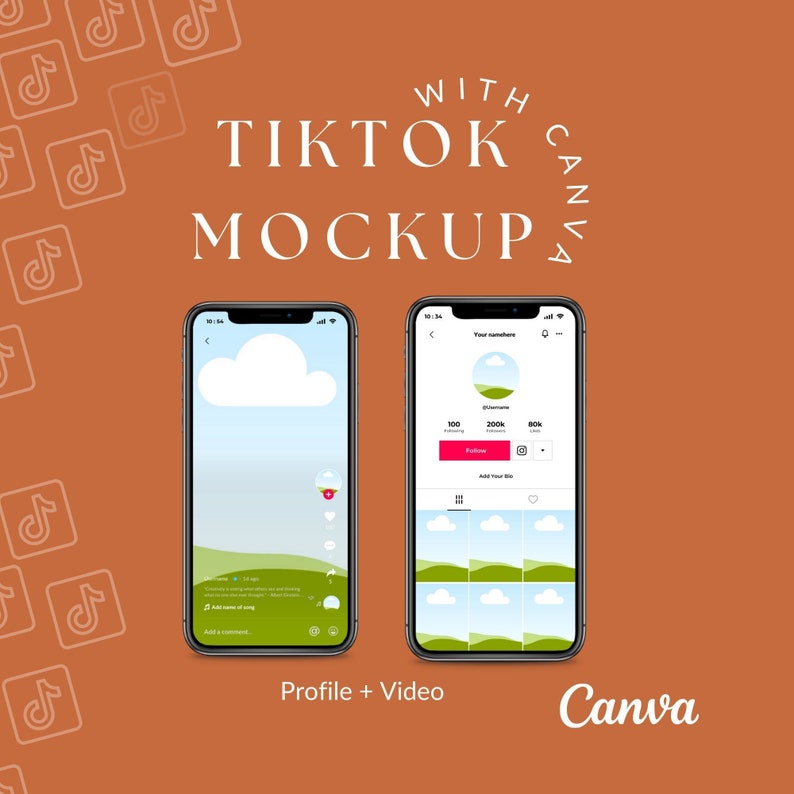 TIKTOK Mock-up Template Mockup Blogger Mockup TIKTOK - Etsy