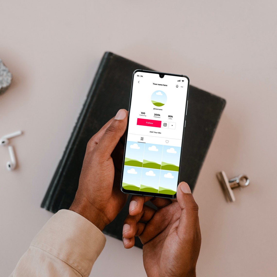 Tiktok Mockup Template Editable Canva Content Digital Download Etsy
