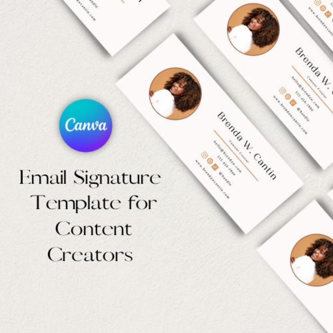 E- Mail Signature Canva Template With Photo | Modern E-mail Signature ...