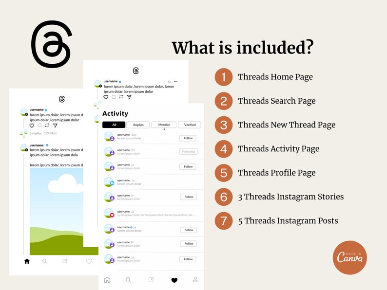 CANVA THREADS TEMPLATE, Canva Template, New Threads App, Free Version ...