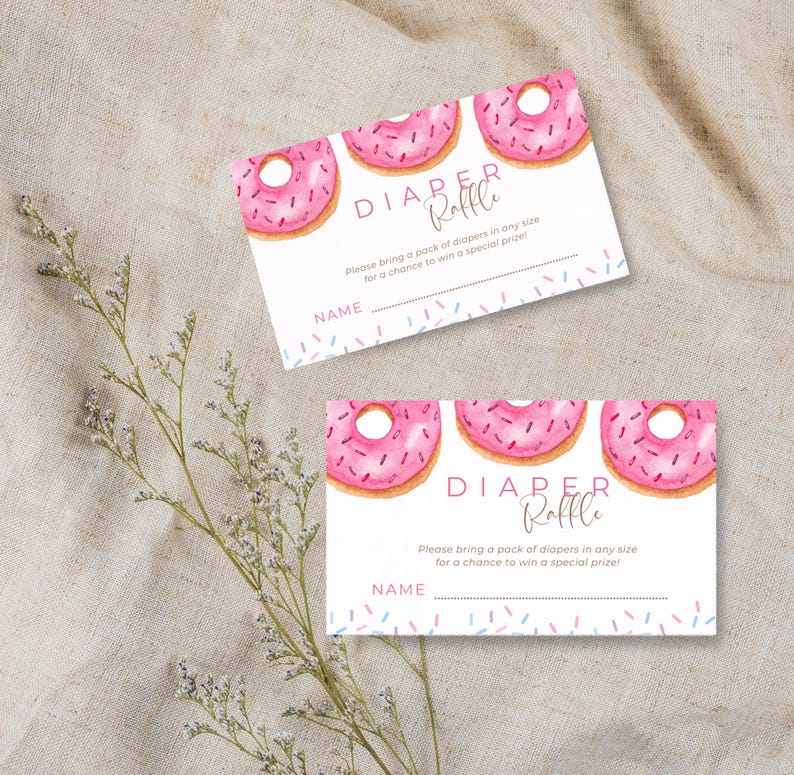 Baby Shower Bundle, Pink Donut Sprinkle Invitation Template, Baby ...