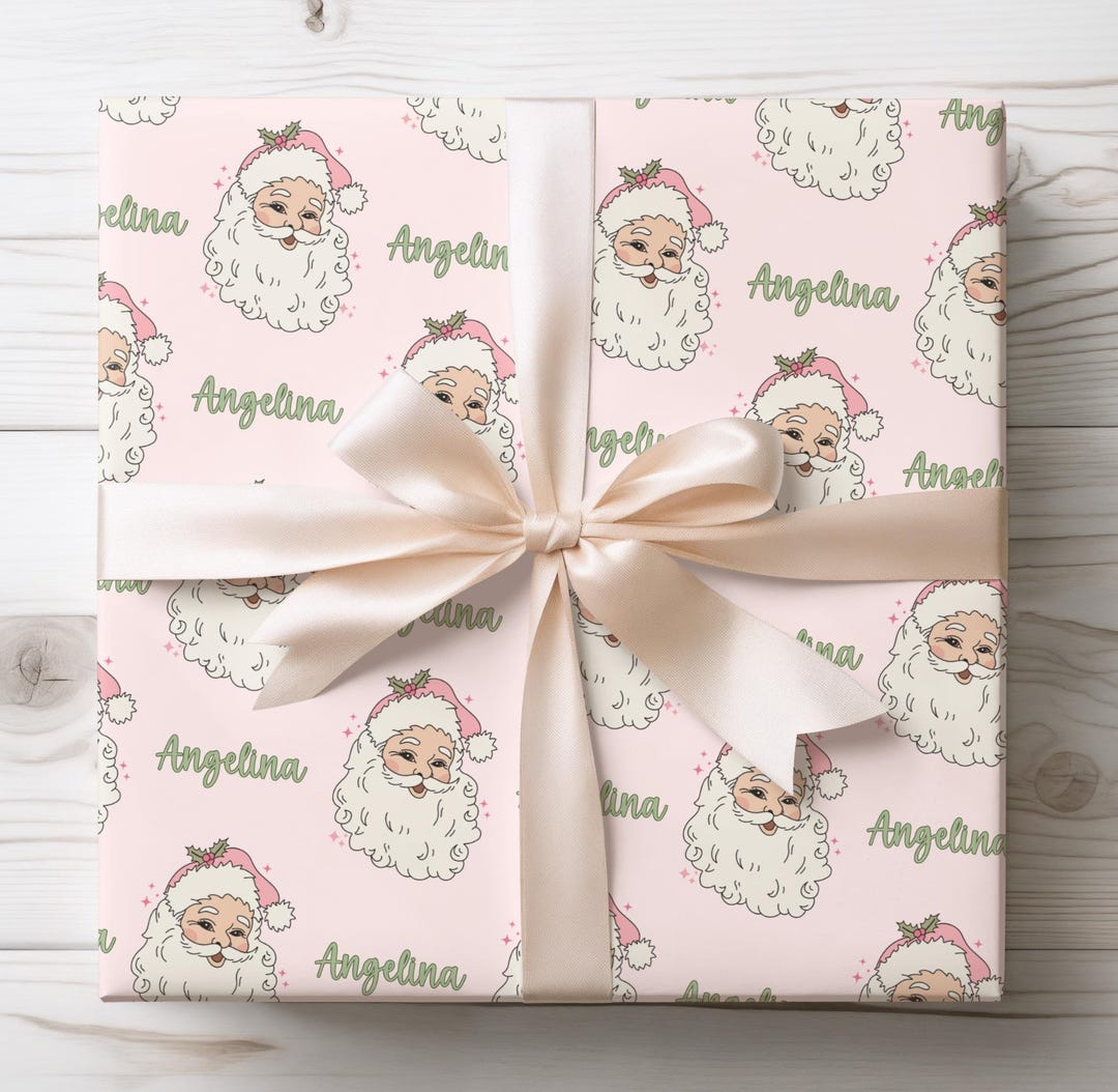 Personalized Vintage Santa Christmas Gift Wrap - Etsy