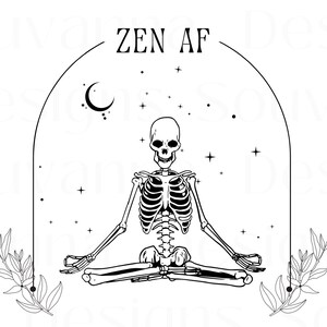 Zen Skeleton PNG Image, Yoga, Halloween Design, T-shirt Design ...