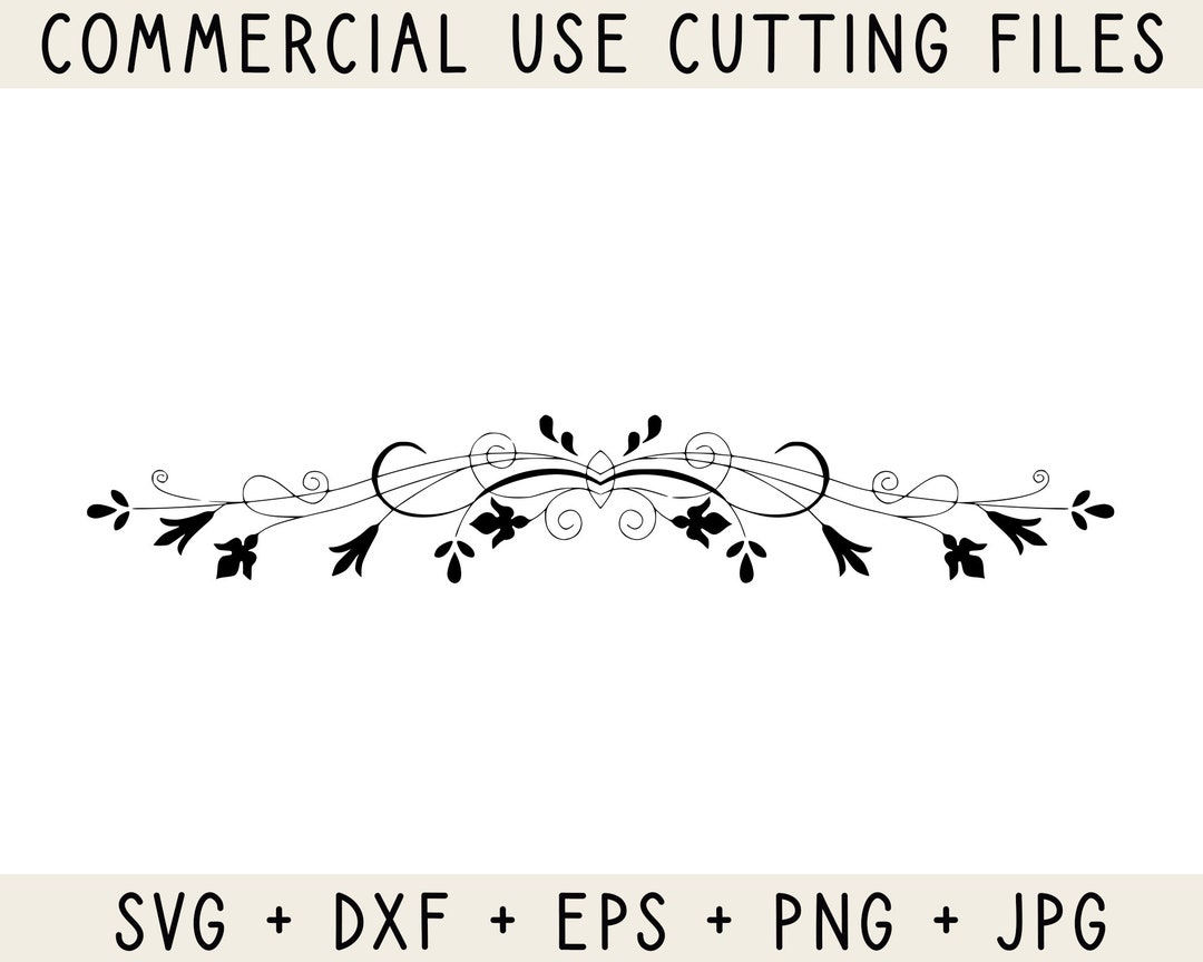 Flower Leaf Design Border SVG PNG Vector Silhouette Cricut Cut File ...