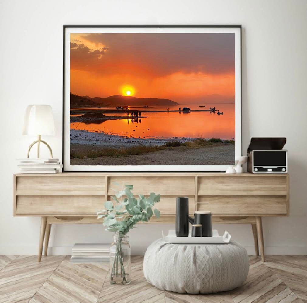 Sunset Photograph, Digital Print Download, Orange Sunset, Beach Sunset ...