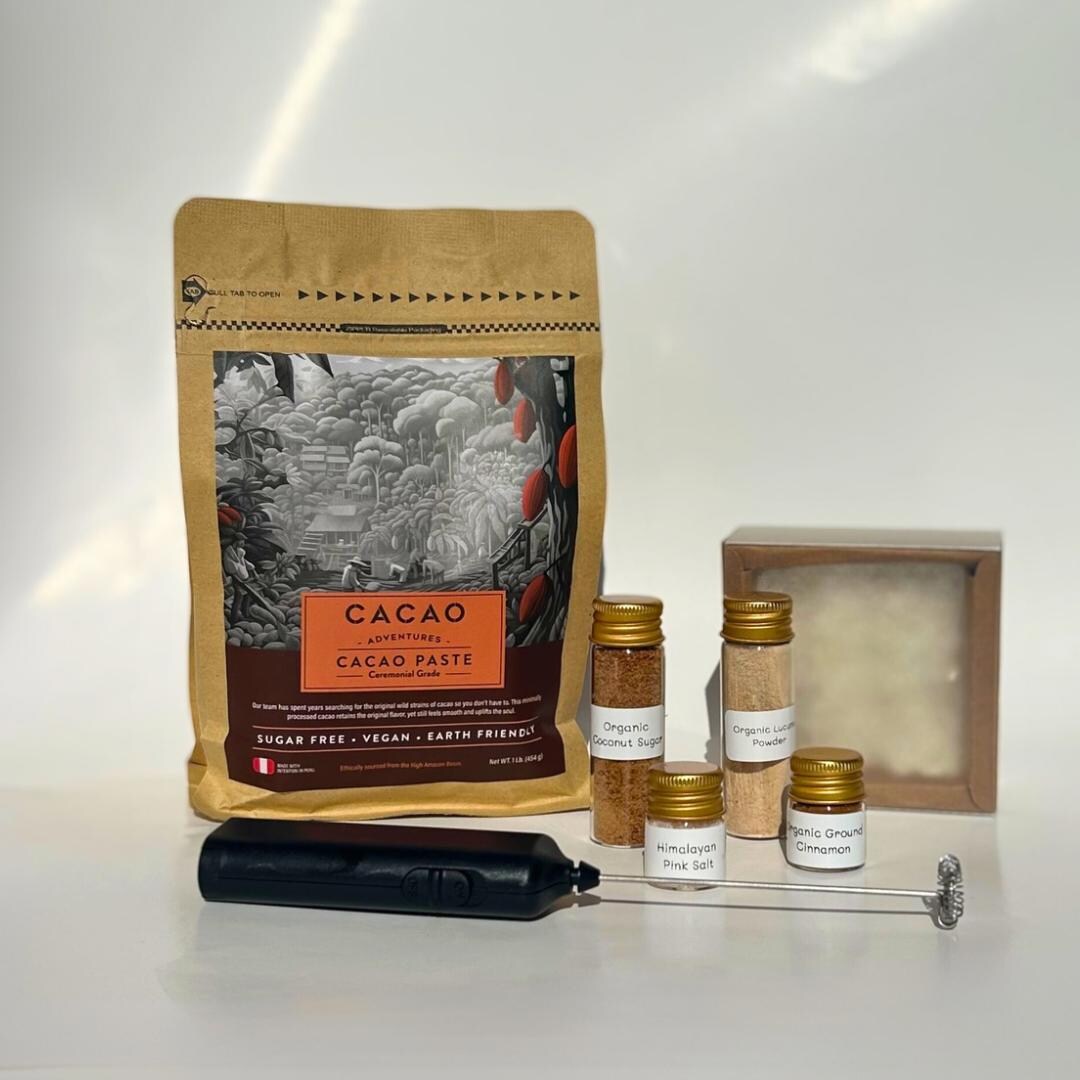 Cacao Ceremony Box Ceremonial Cacao Paste, Heart Opening Set, Deep ...
