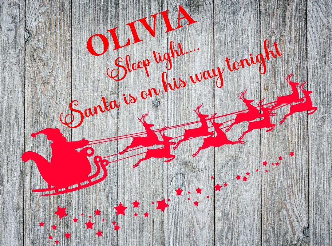 Christmas Eve Sleep Tight Santa is on Way SVG Cushions Pyjamas File Eps ...