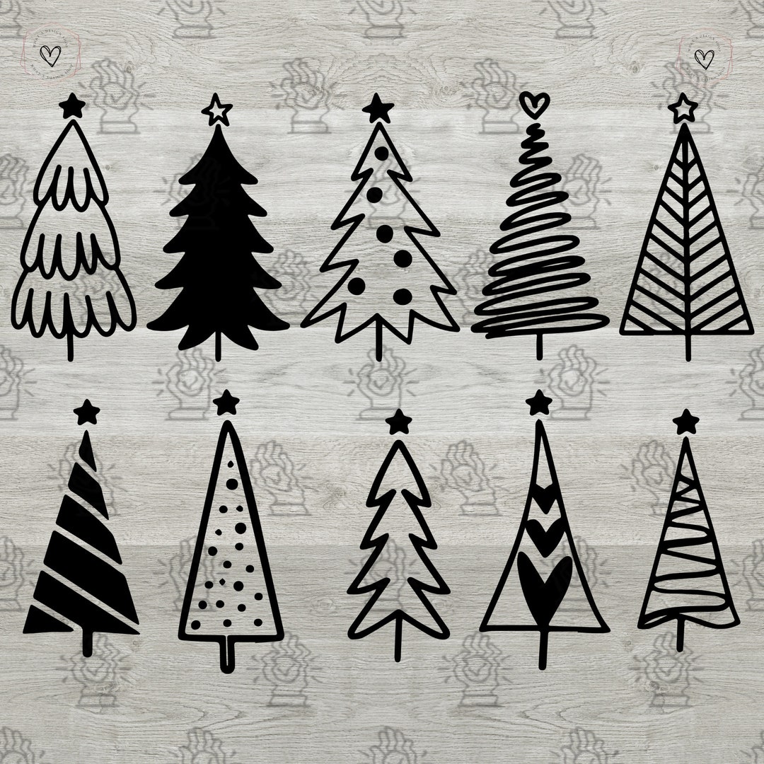10 x Weihnachtsbaum Svg Bundle, Tannenbaum SVG PNG PDF, Weihnachten Svg ...
