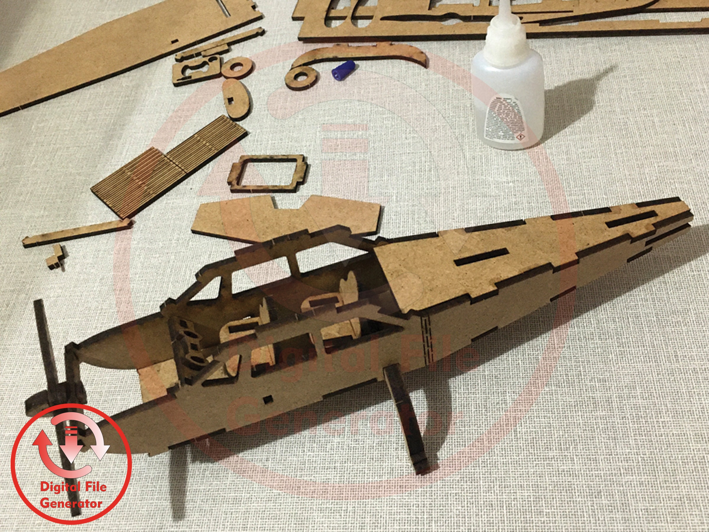 Cessna 3D Puzzle Air Plane Model for 1/8" or 3.1mm Wood - SVG / Dxf ...