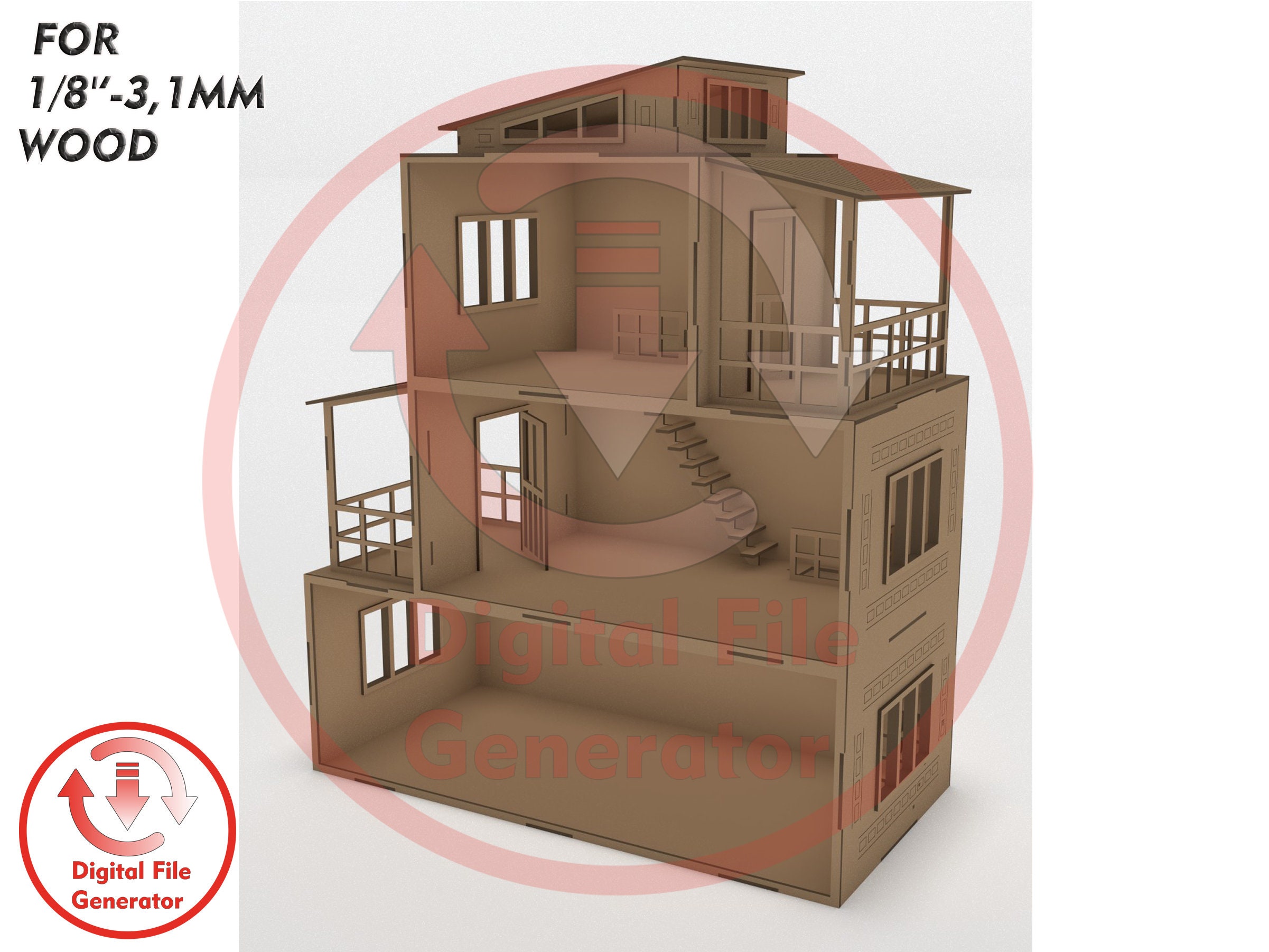 Laser Cut Doll House Furniture 24 Digital File Glowforge Doll House Kit ...