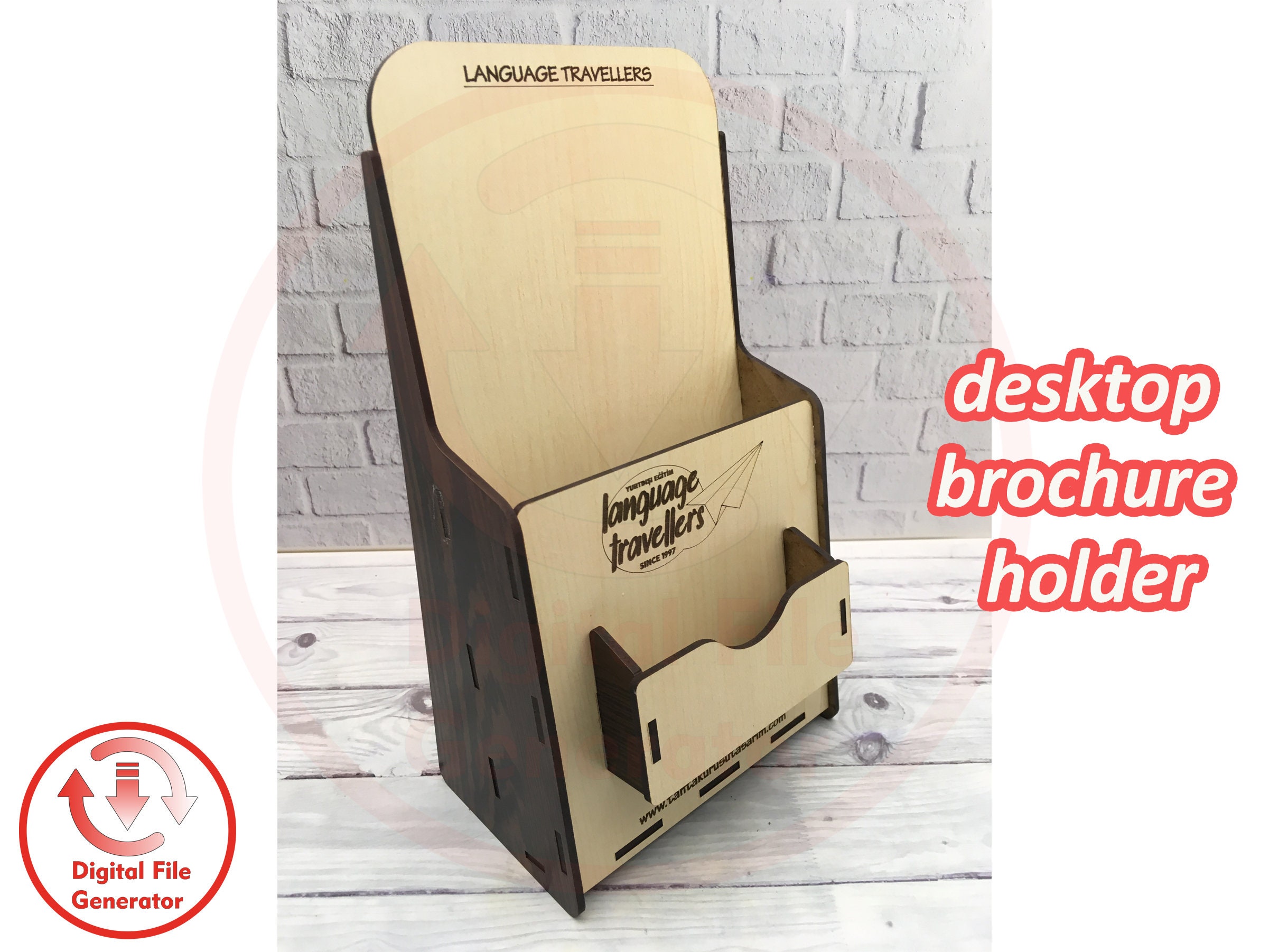 Desktop Brochure Holder 144x250mm for A6 Paper Size SVG / Dxf / Cdr ...
