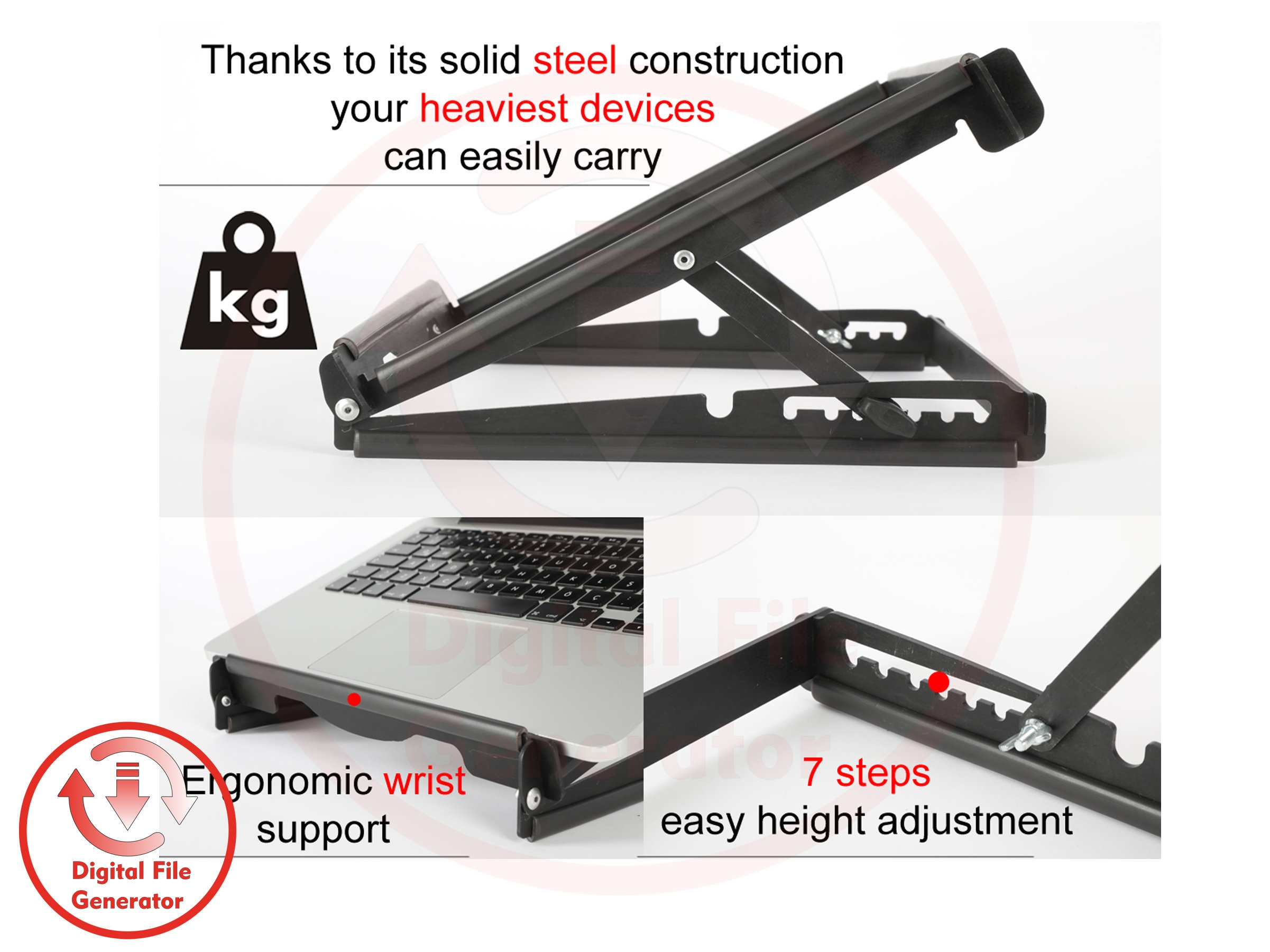 Laptop Notebook Stand for 2mm Sheet Metal SVG / Dxf / Cdr / Ai / Pdf ...
