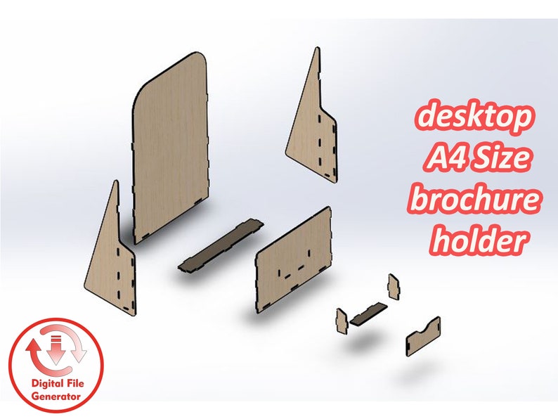 Desktop A4 Size Brochure Holder SVG / Dxf / Cdr / Ai / Pdf / Dwg Laser ...