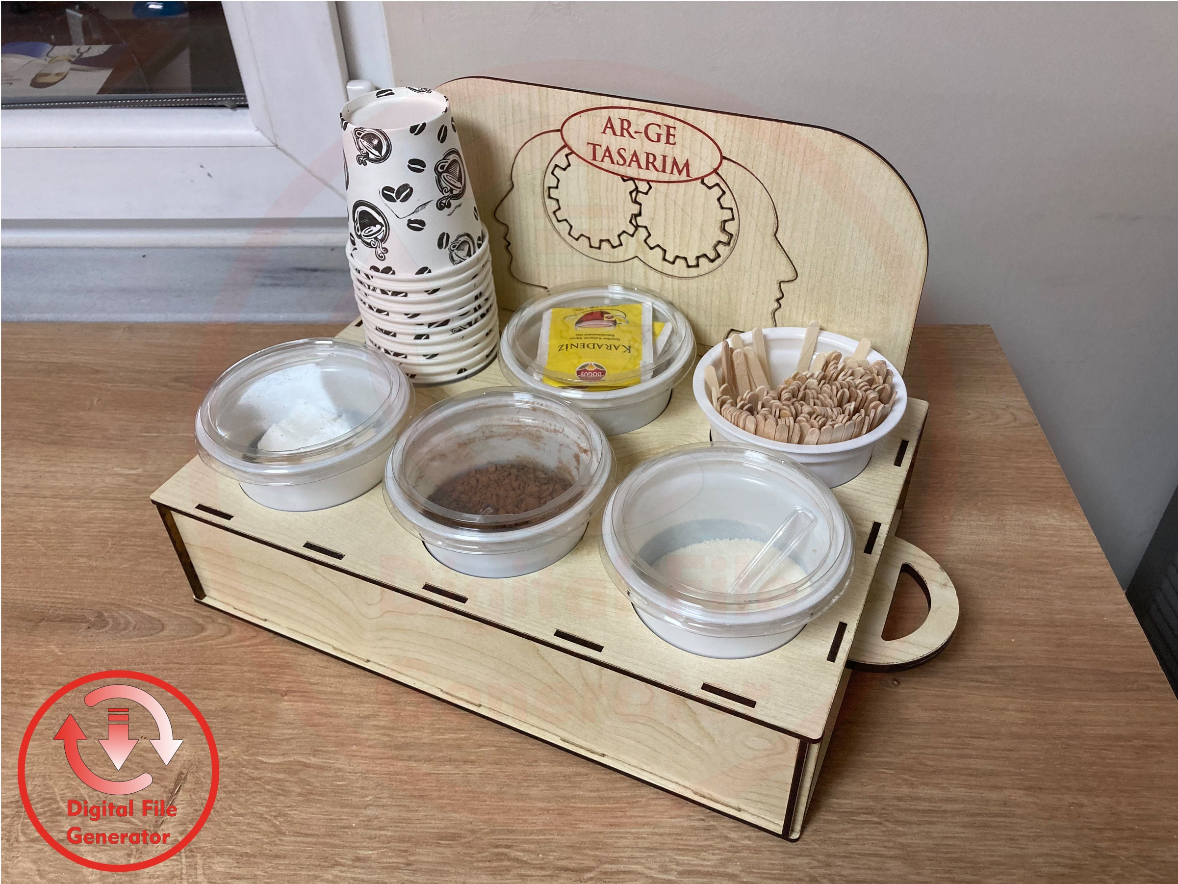 Desktop Coffee Holder SVG / Dxf / Cdr / Ai / Pdf / Dwg Laser Cut File ...