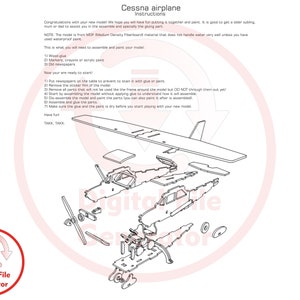 Cessna 3D Puzzle Air Plane Model for 1/8" or 3.1mm Wood - SVG / Dxf ...