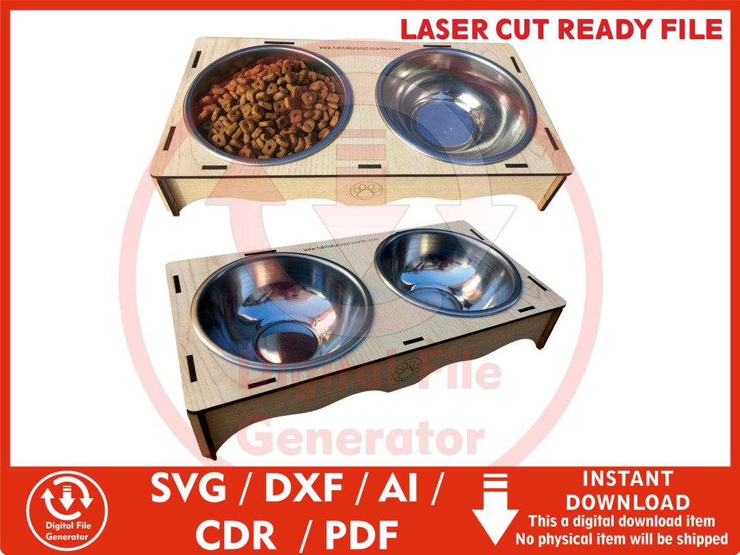 Pet Bowl Cat Dog Bowl SVG / Dxf / Cdr / Ai / Pdf / Dwg Laser Cut File ...