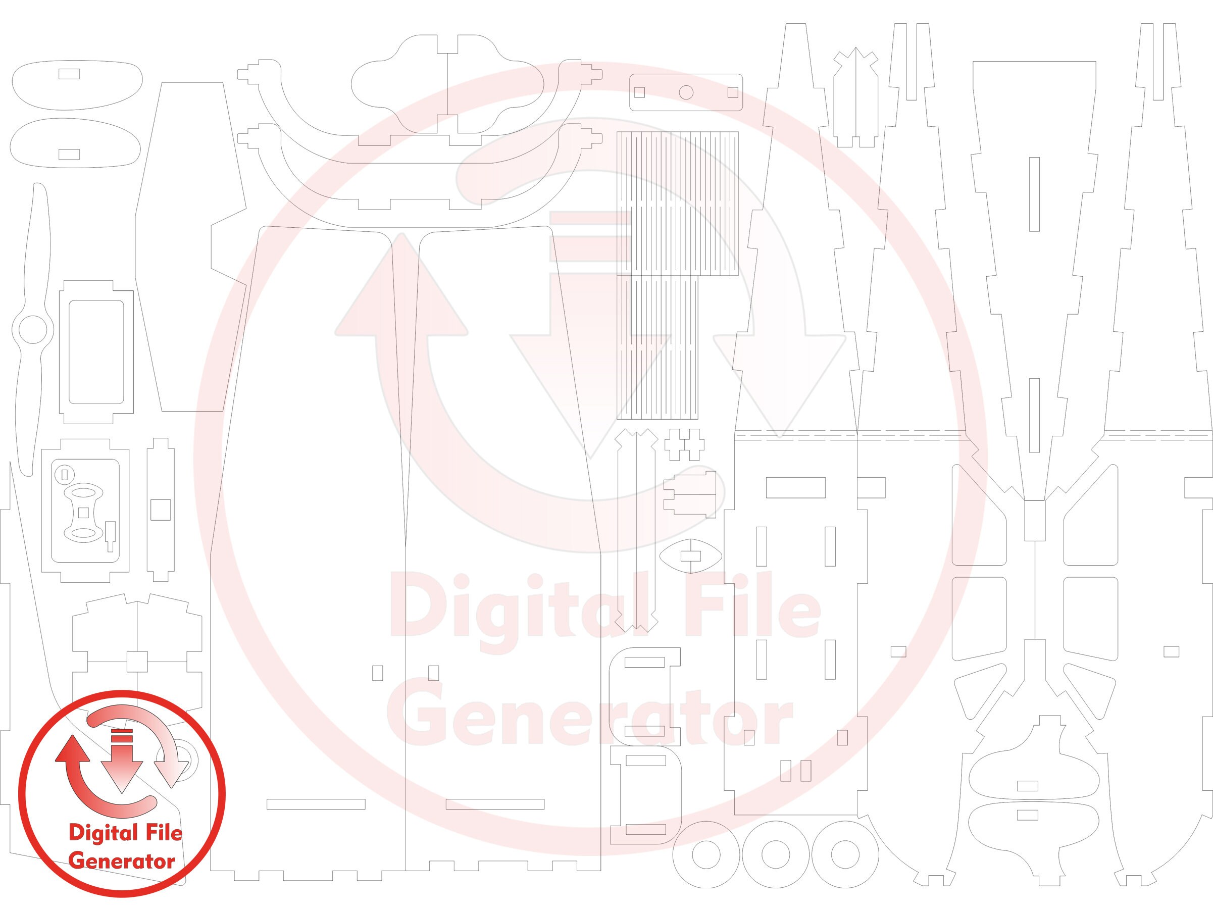 Cessna 3D Puzzle Air Plane Model for 1/8" or 3.1mm Wood - SVG / Dxf ...