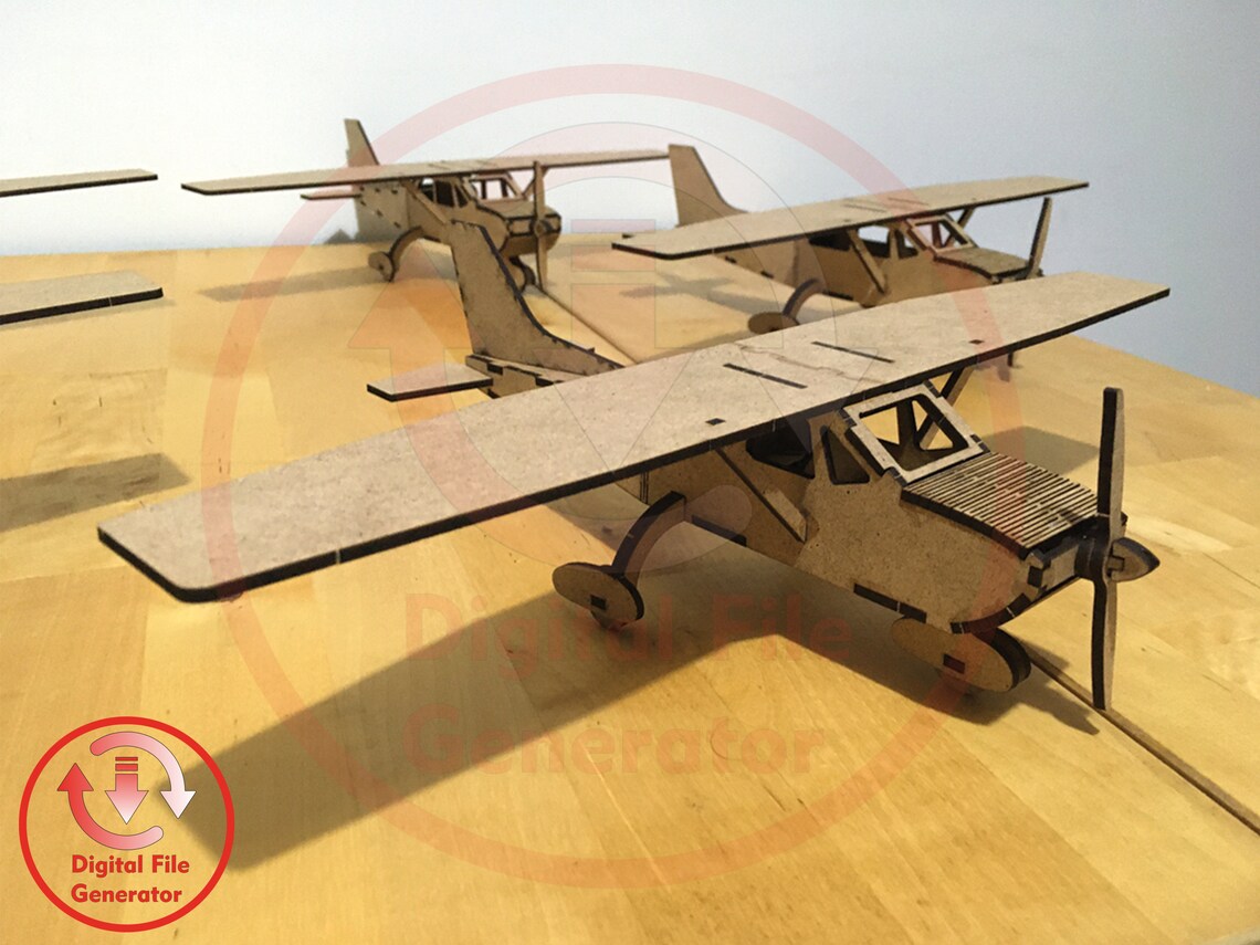 Cessna 3D Puzzle Air Plane Model for 1/8" or 3.1mm Wood - SVG / Dxf ...