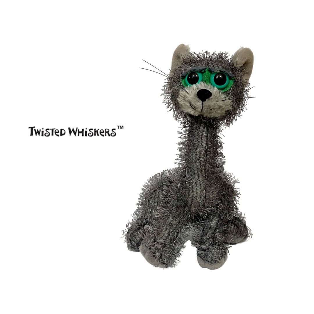 Twisted Whiskers tom Cat Stuffed Plush, Bendable & Posable Gray Tom Cat ...