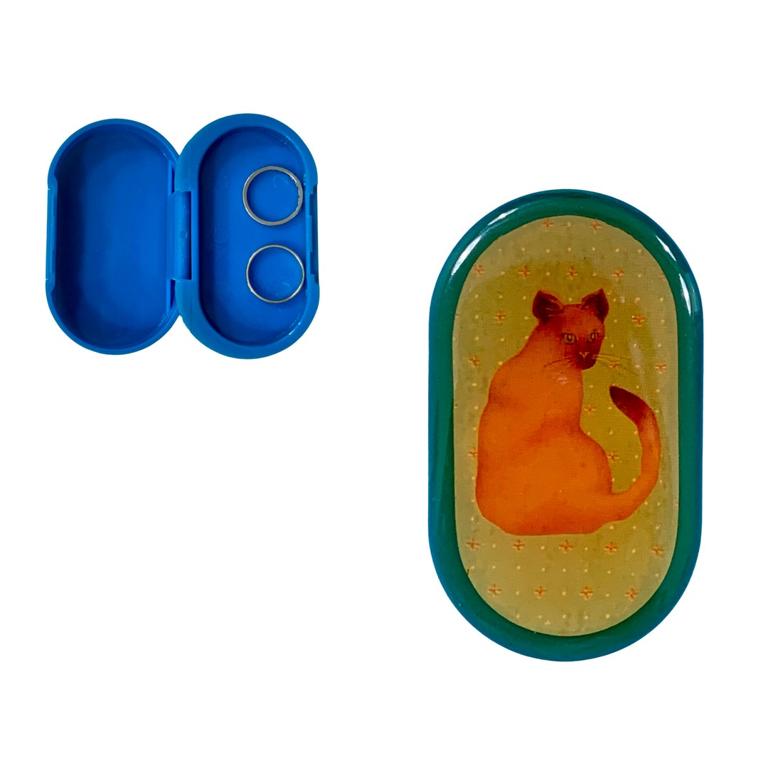 Siamese Cat Miniature Oval Box, Cat Pill Box, Keepsake Trinket Box ...