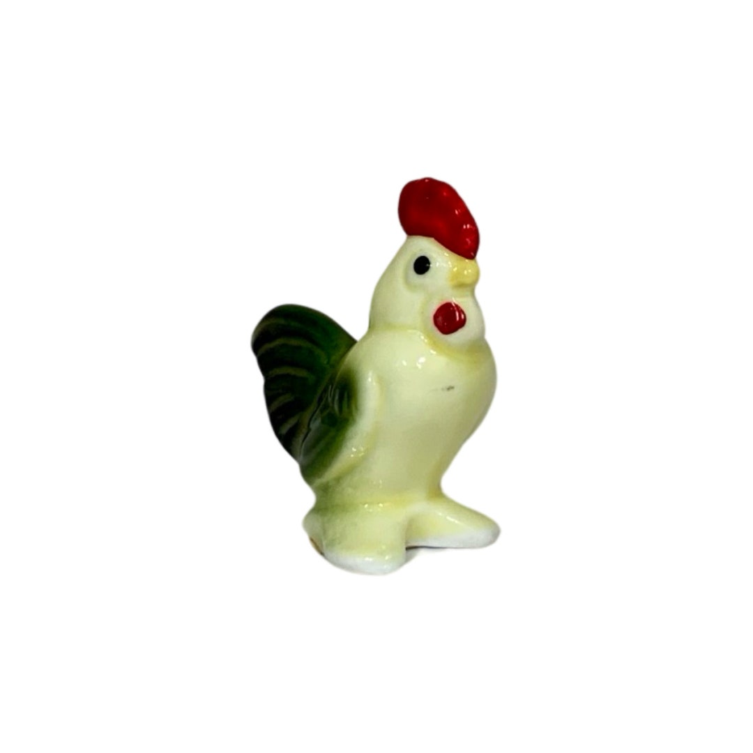 The Bug House rooster Miniature Figurine, Rooster Farm Animal, Bone ...