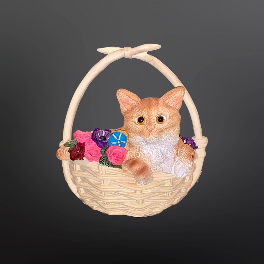 Carole's Cats for All Seasons - "fragrant Feline" Kitten Flower Basket ...