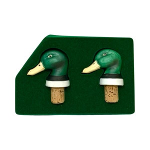 Regal Mallard Duck Bottle Pourer Set by Swank, Inc., Bottle Stopper ...