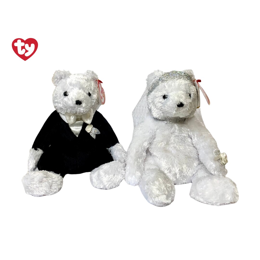 TY Beanie Baby: Bride & Groom the Bear Stuffed Plush, Wedding ...