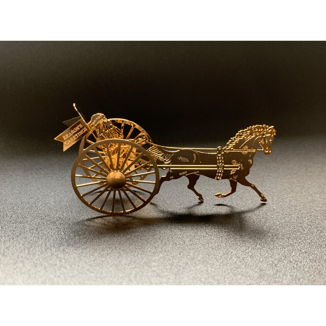 Hallmark santa Sulky Driver Brass Keepsake Ornament, Vintage 1984 - Etsy