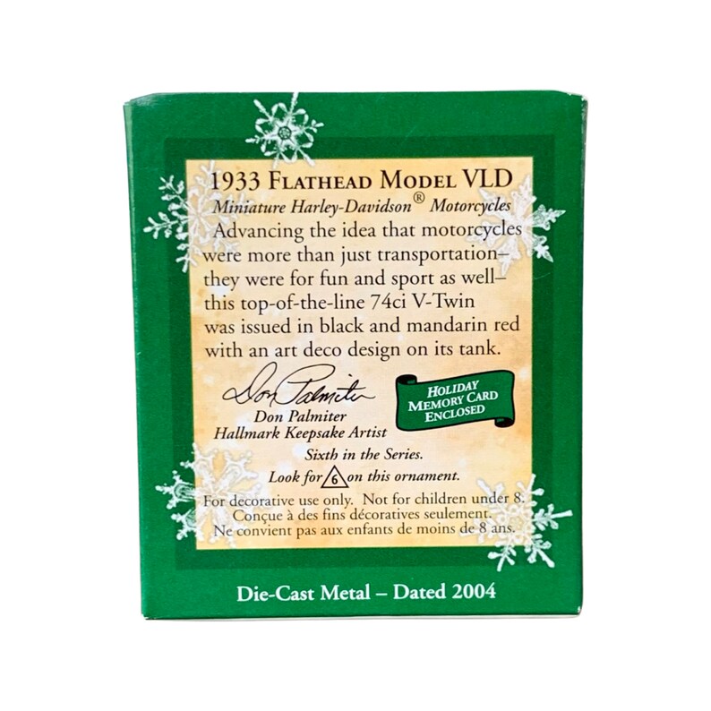 Hallmark "1933 Flathead Model Vld" Miniature Keepsake Ornament, Harley ...