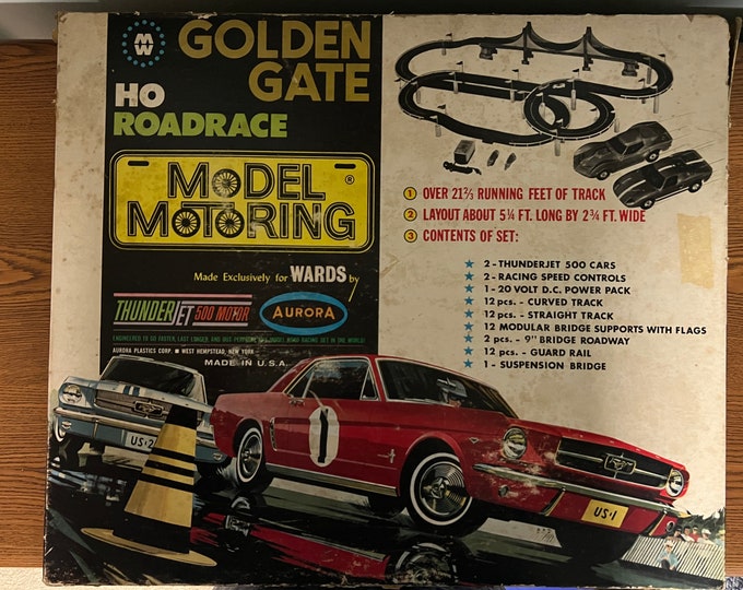 Aurora Golden Gate HO Road Race Model Motoring Thunderjet 500 Slot Car ...