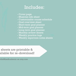 Music Practice Planner Printable | Piano Guitar Violin Flute Trumpet ...