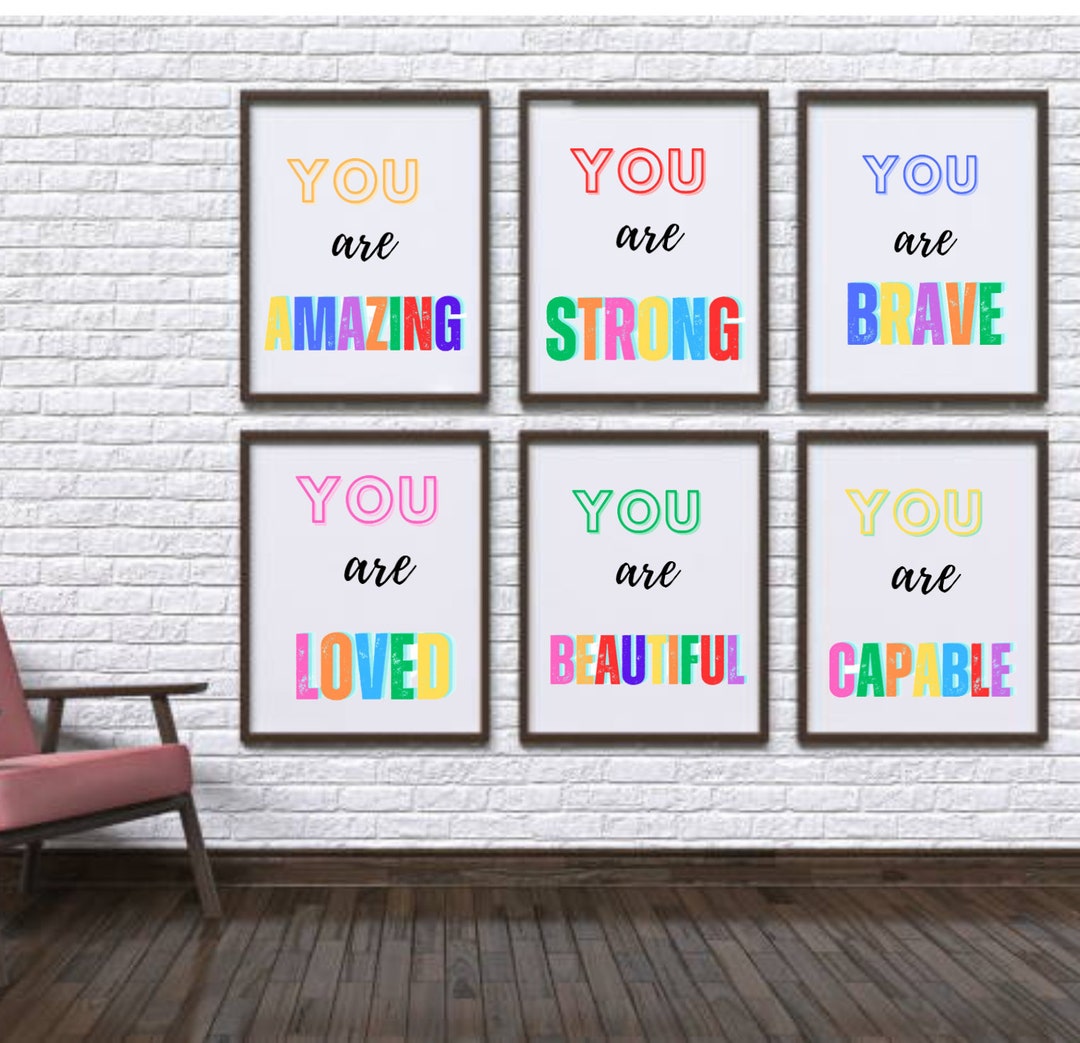 You Are Posters, Kids Bedroom, Decor, Empowerment, Prints, 6 Piece - Etsy