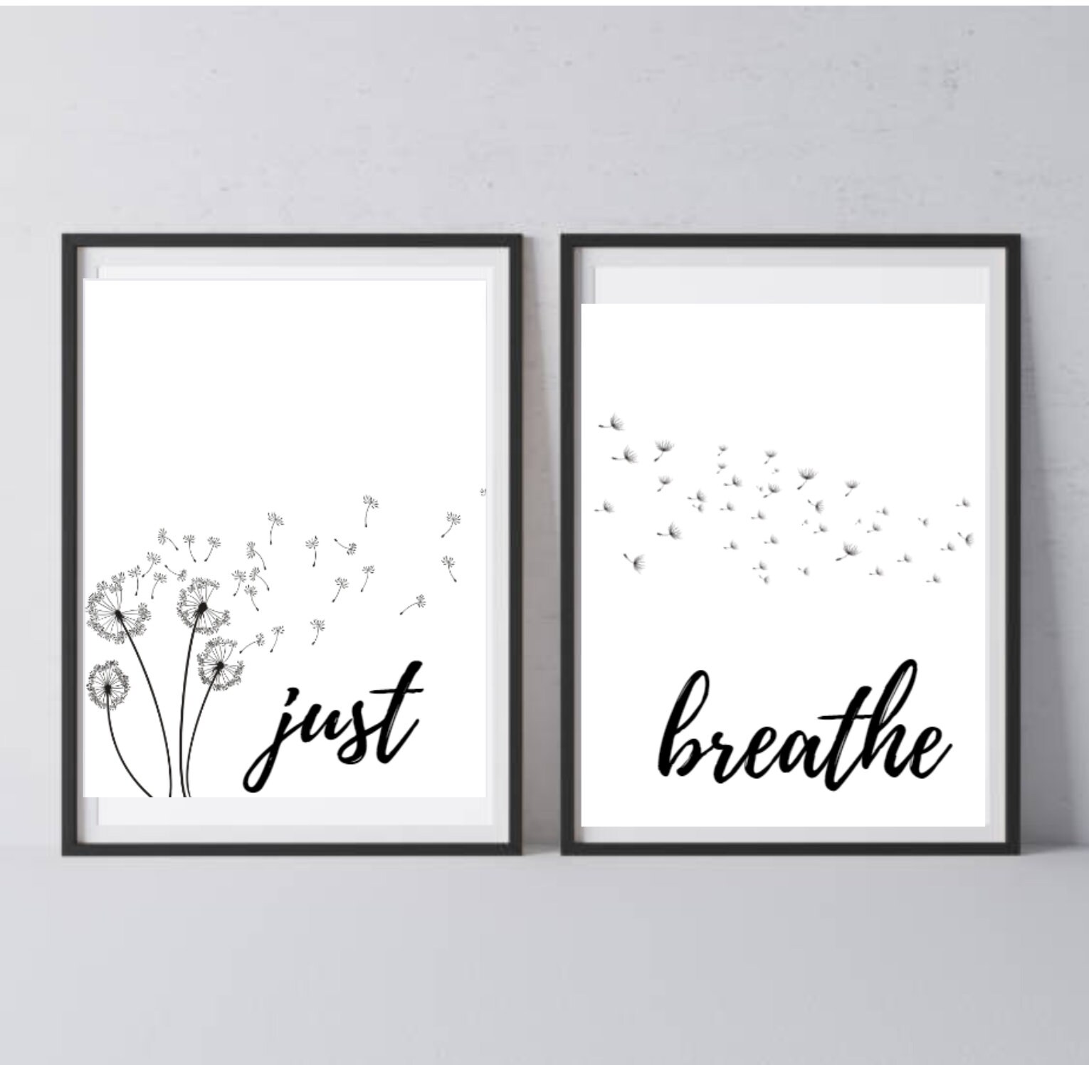 Just Breathe Sign, Printable, 8x10, Modern, Dandelion, Signs, Decor - Etsy