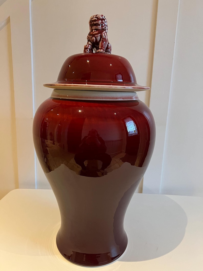 Very Large Hand Made Ox Blood Ginger Jar 24" - Etsy