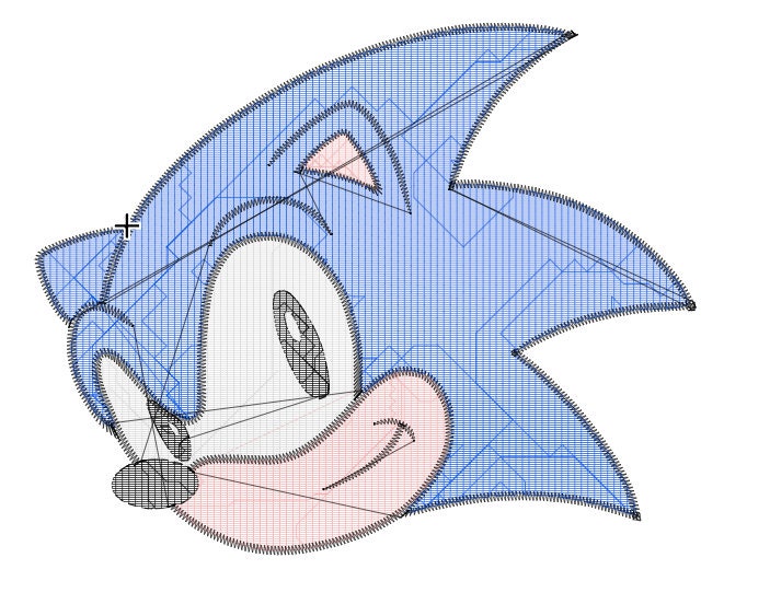 SONIC .jef .pes Embroidery Files Embroidery Files 2 Pictures 4 Sizes - Etsy