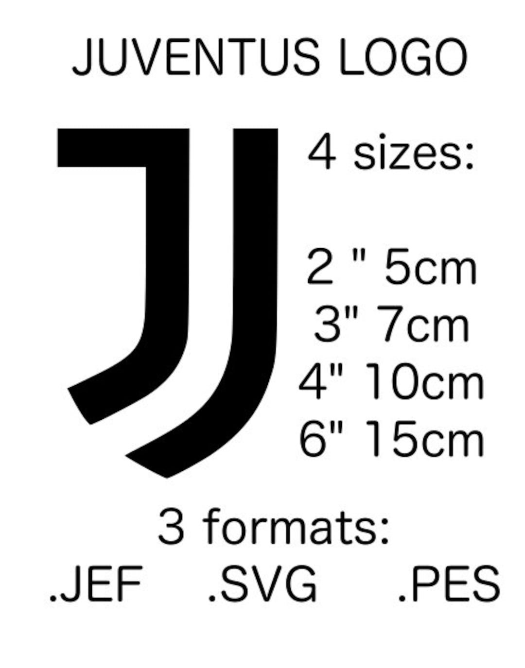 Embroidery File JUVENTUS LOGO PATCH .jef .pes - Etsy