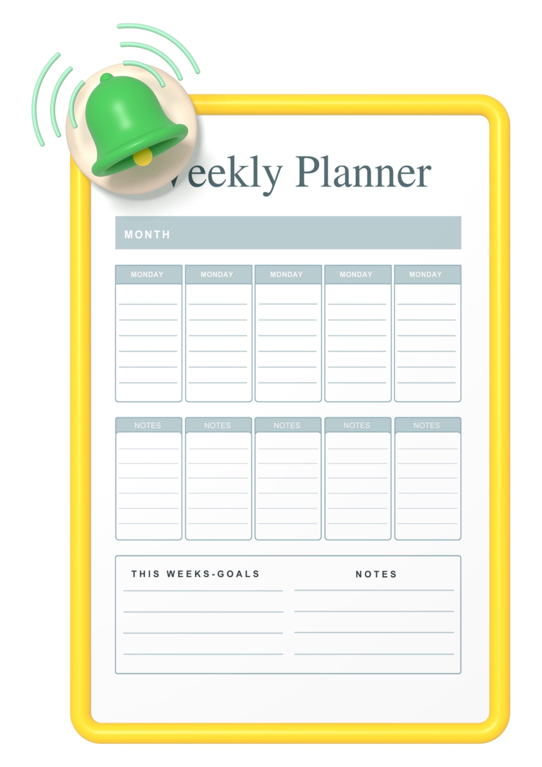 Minimalist Weekly Planner Printable | Undated A4 Digital Download ...